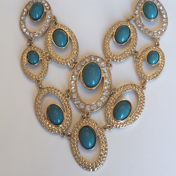 etc! | Jewelry | New Etc Faux Gold Jade And Crystals Necklace | Poshmark